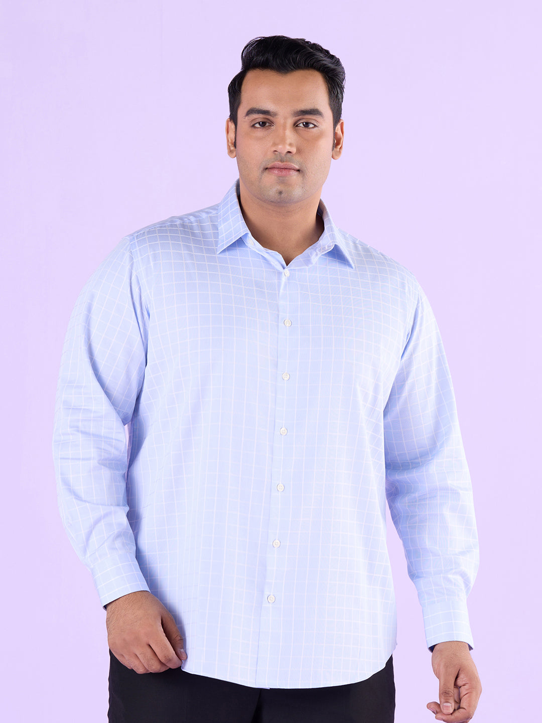 Get Plus Size Plus Size Sophisticated Supima Cotton Check Shirt | XL ...