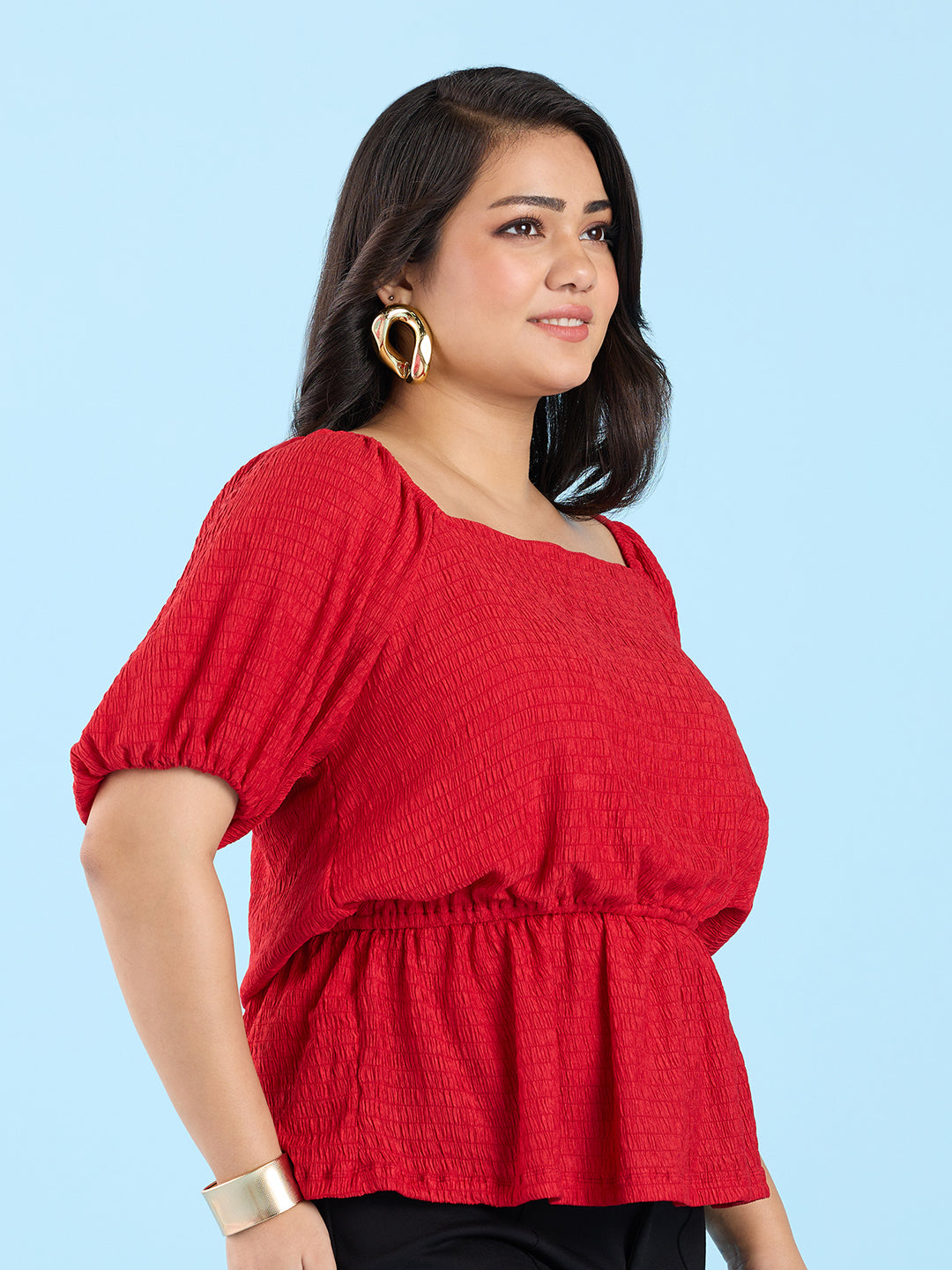 Get Plus Size Textured Red Top | XL-7XL for WOMEN | Upto 50% off | Big ...