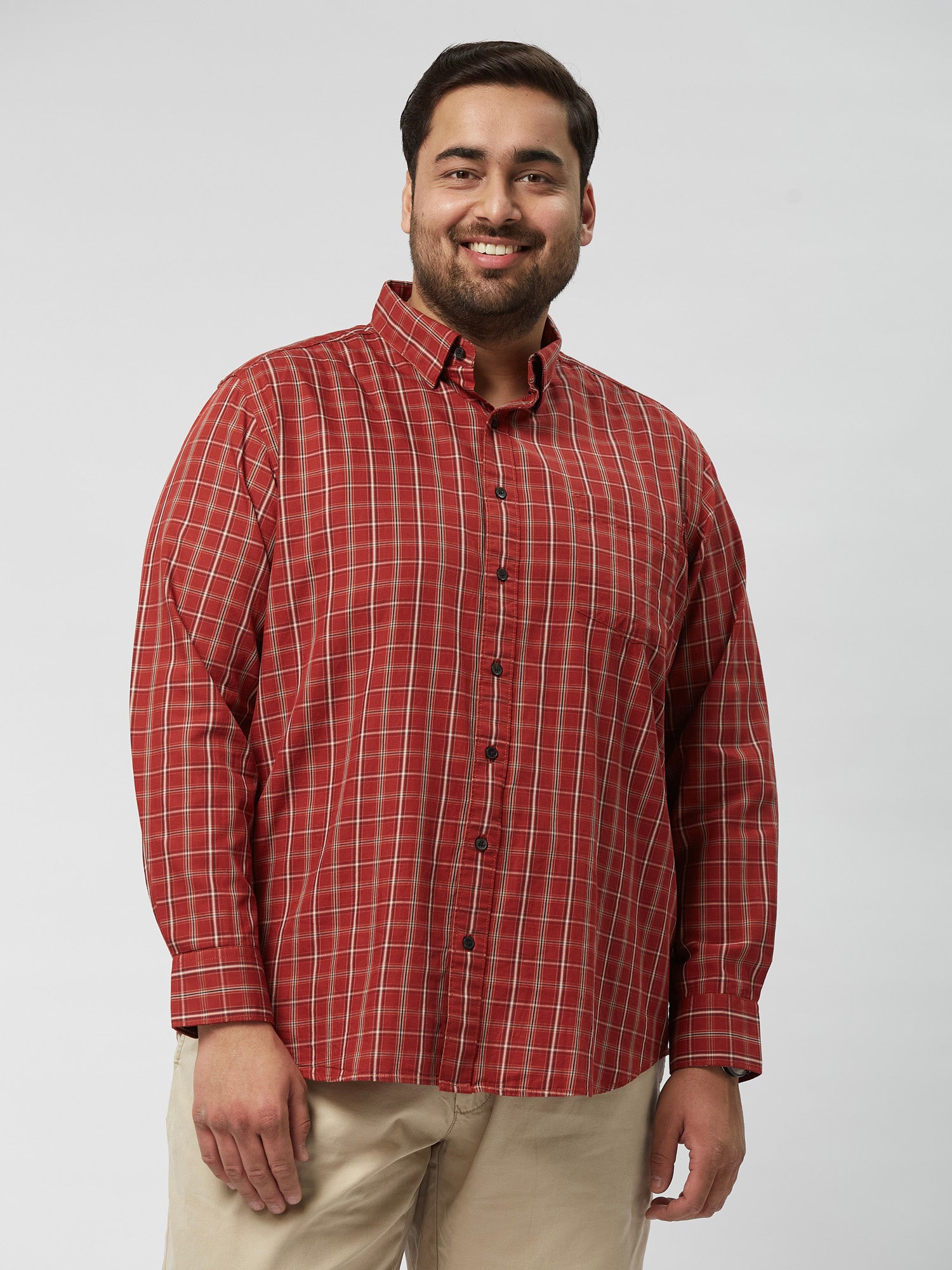Get Plus Size Plus Size Men Nautical Check Full Sleeve Shirts | XL-7XL ...